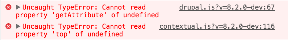 contextual.js and quickedit.js should fail gracefully, with useful error messages, when Twig ...